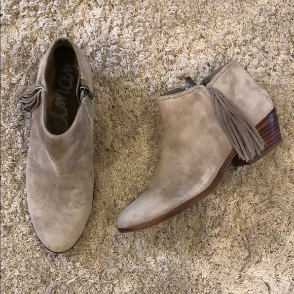 Sam Edelman | Shoes | Sam Edelman Paige Suede Leather Fringe Booties ...
